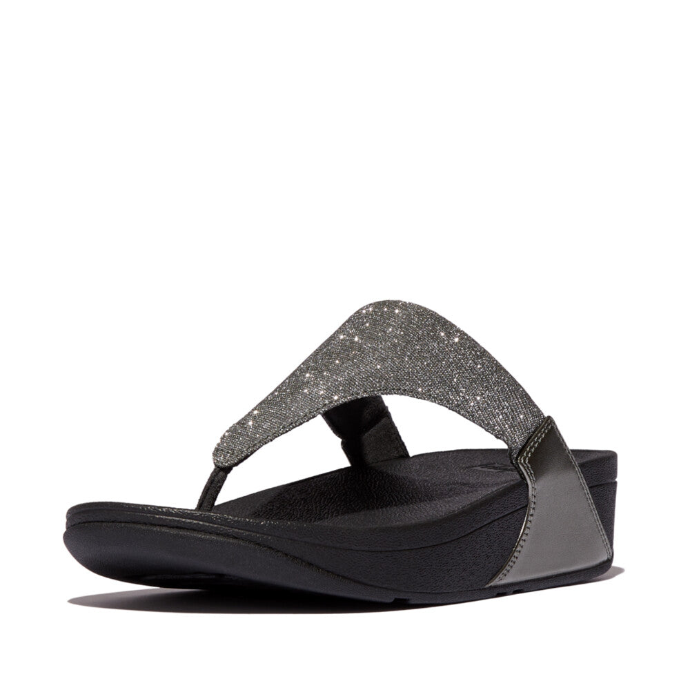 LULU Shimmerlux Toe-Post Sandals - Pewter (FZ7-054) | FitFlop Singapore