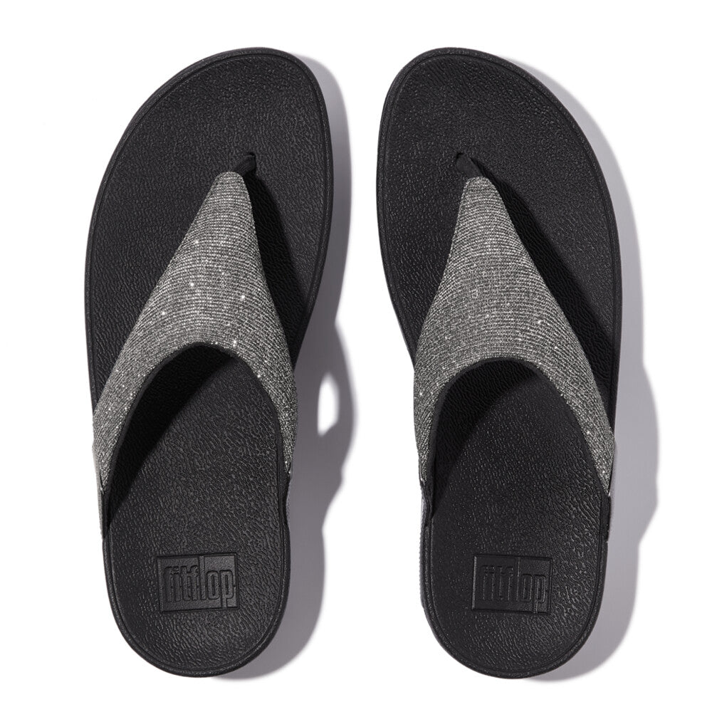 LULU Shimmerlux Toe-Post Sandals - Pewter (FZ7-054) | FitFlop Singapore