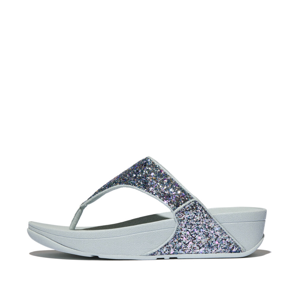 FitFlop LULU Mult-Tonal Glitter Toe-Post Sandals - Quiet Blue (JE6-C34) | FitFlop Singapore