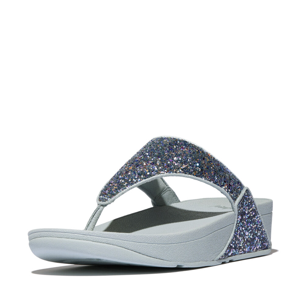 FitFlop LULU Mult-Tonal Glitter Toe-Post Sandals - Quiet Blue (JE6-C34) | FitFlop Singapore