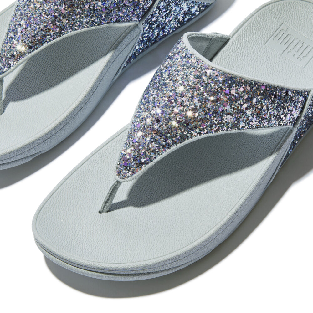 FitFlop LULU Mult-Tonal Glitter Toe-Post Sandals - Quiet Blue (JE6-C34) | FitFlop Singapore