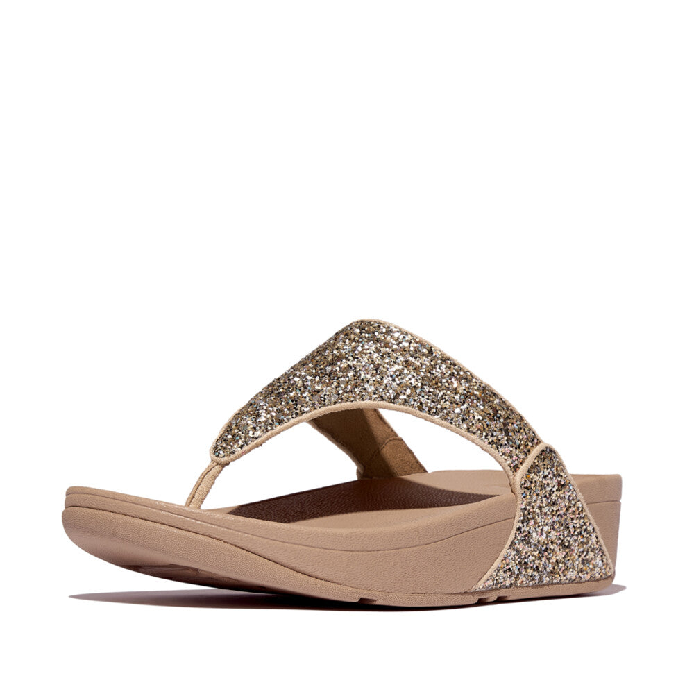 FitFlop LULU Multi-Tonal Glitter Toe-Post Sandals - Classic Beige (JE6-C92) | FitFlop Singapore