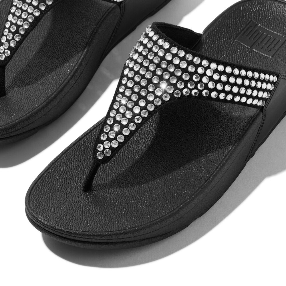 FitFlop LULU Maxi-Crystal Toe-Post Sandals - Black (E5U-001) | FitFlop ...