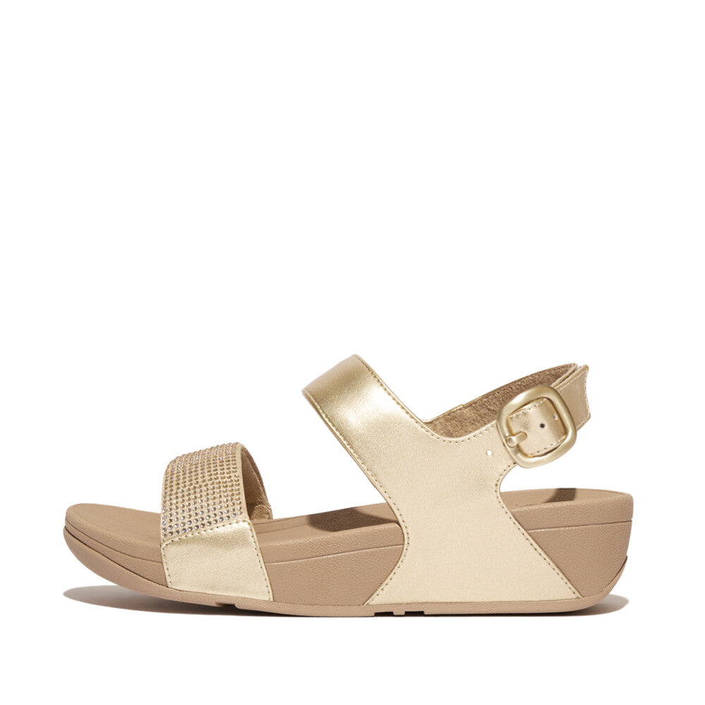 Fitflop Lulu Crystal Embellished Back Strap Sandals Latte Beige Ec3