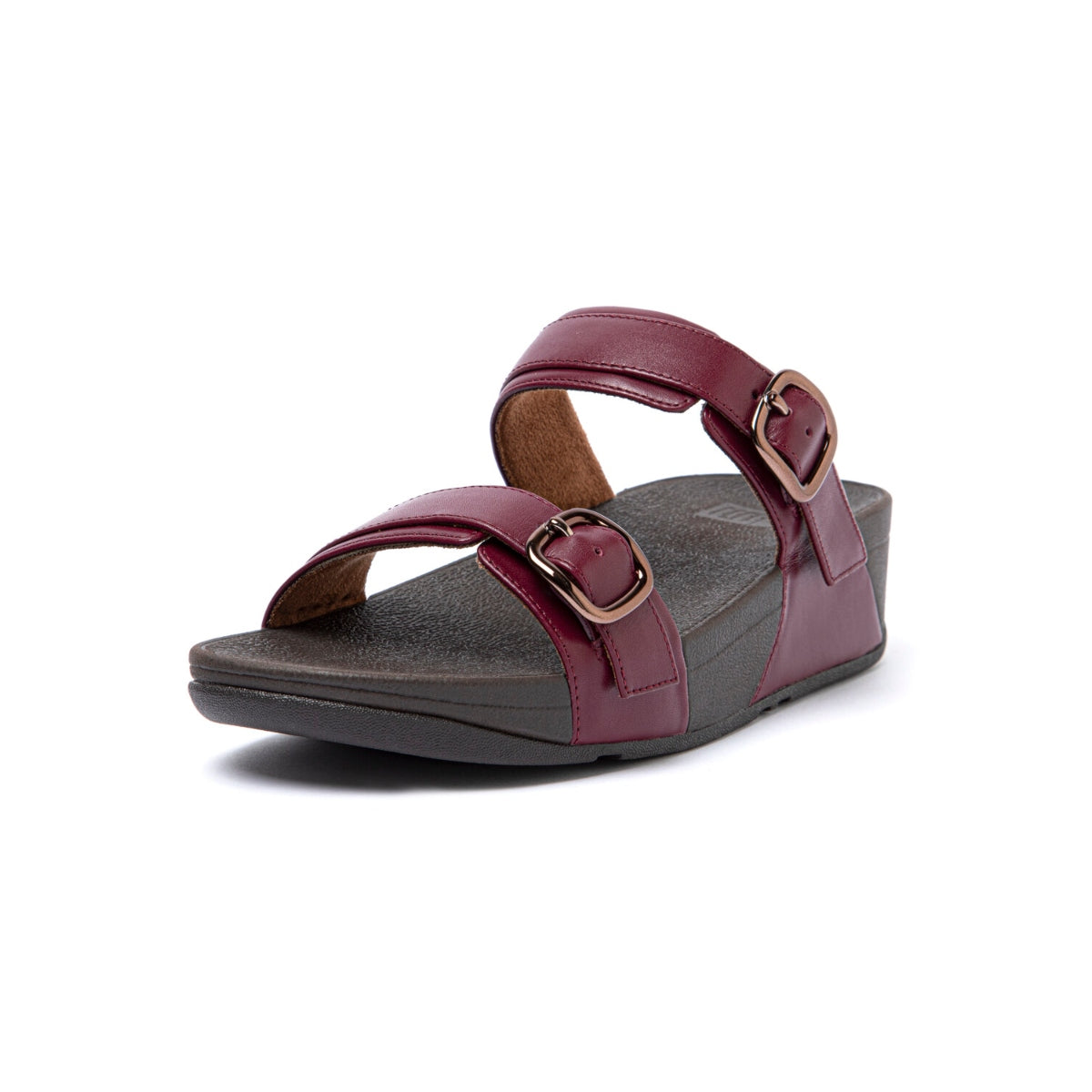 LULU Adjustable Leather Slides - Plummy (ES7-A01) | FitFlop Singapore