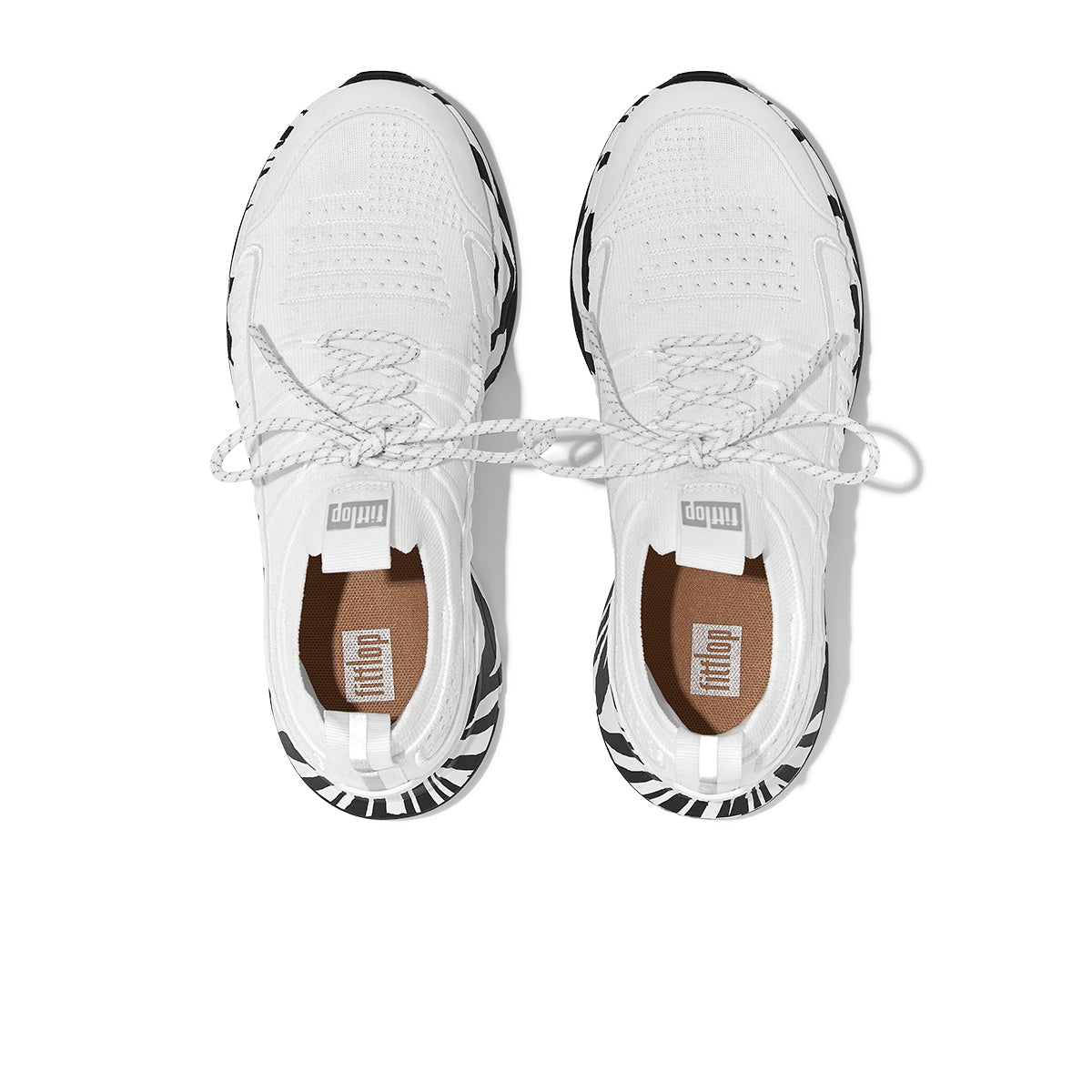 VITAMIN FF Zebra-Sole Knit Sports Trainers - Urban White Mix (FH1-646 ...