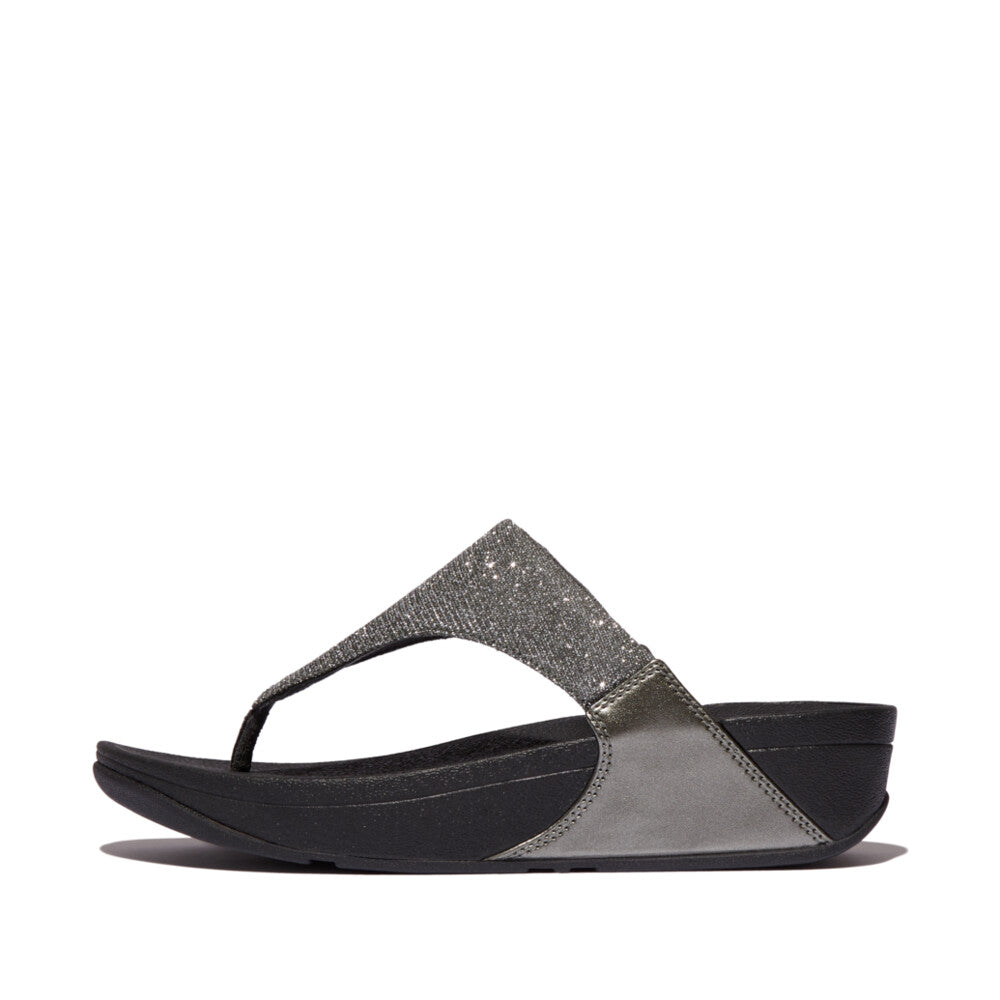 LULU Shimmerlux Toe-Post Sandals - Pewter (FZ7-054) | FitFlop Singapore