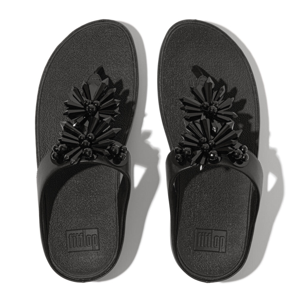 FitFlop RUMBA Starbust-Bead Toe-Post Sandals - Black (IE6-001)| FitFlop ...