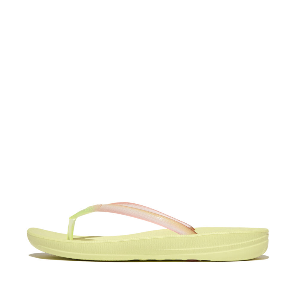 FitFlop IQUSHION Ombre Transparent Ergonomic Flip-Flops - Lime (IJ6-B73 ...