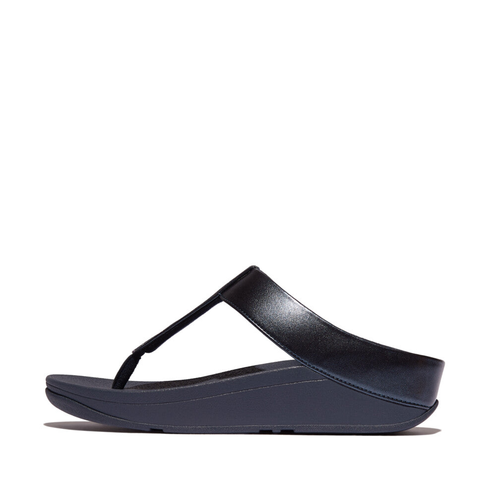 FitFlop FINO Glitterdust Metallic Toe-Post Sandals - Midnight Navy (IK5 ...
