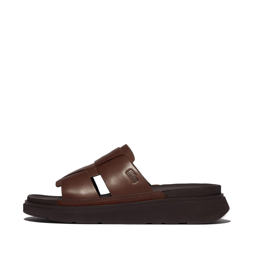 FitFlop GEN-FF Mens Leather Fishmerman Slides - Mocha Brown (IZ5-C74 ...
