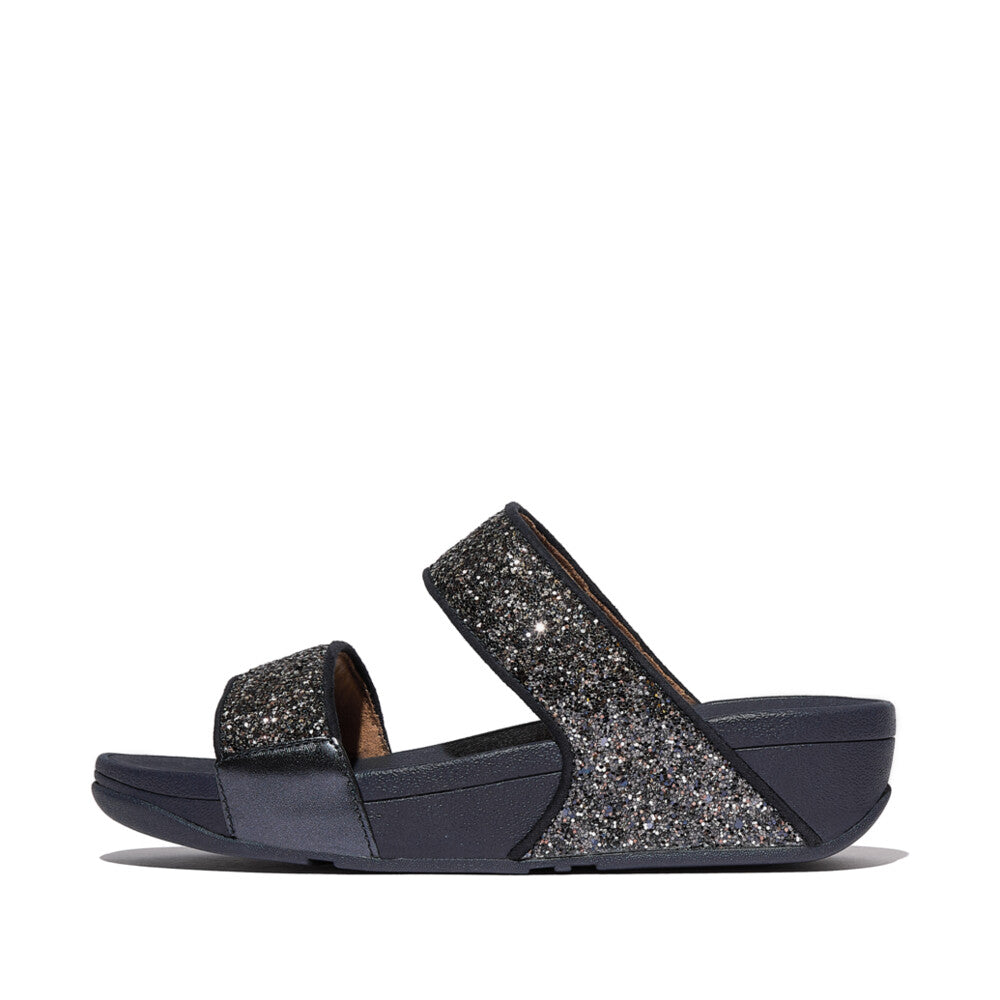 FitFlop LULU Multi-Tonal Glitter Slides - Midnight Navy Mix (JE5-442) | FitFlop Singapore
