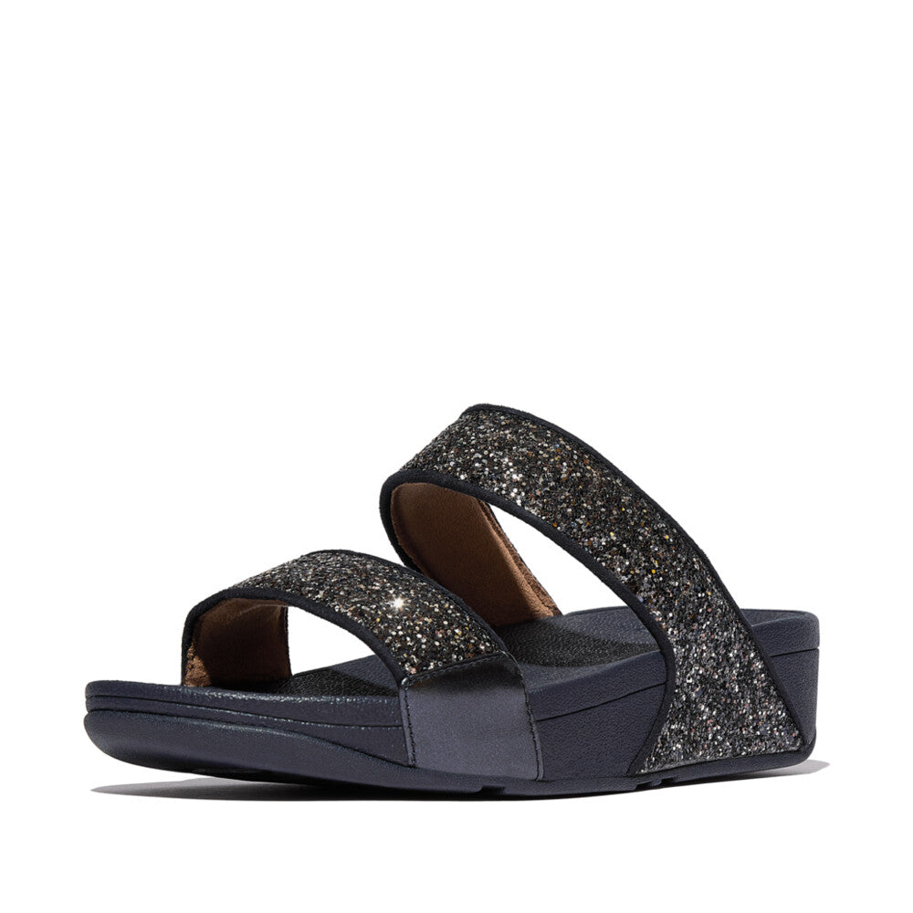 FitFlop LULU Multi-Tonal Glitter Slides - Midnight Navy Mix (JE5-442 ...
