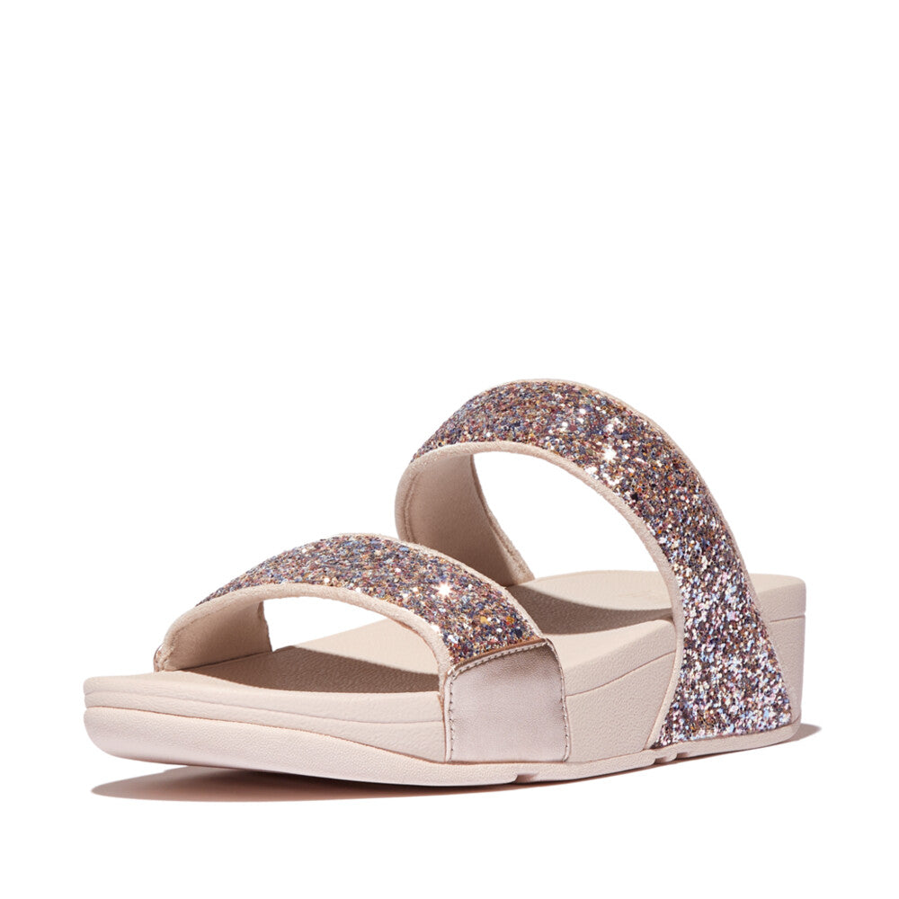 FitFlop LULU Multi-Tonal Glitter Slides - Nude Rose Mix (JE5-C33) | FitFlop Singapore
