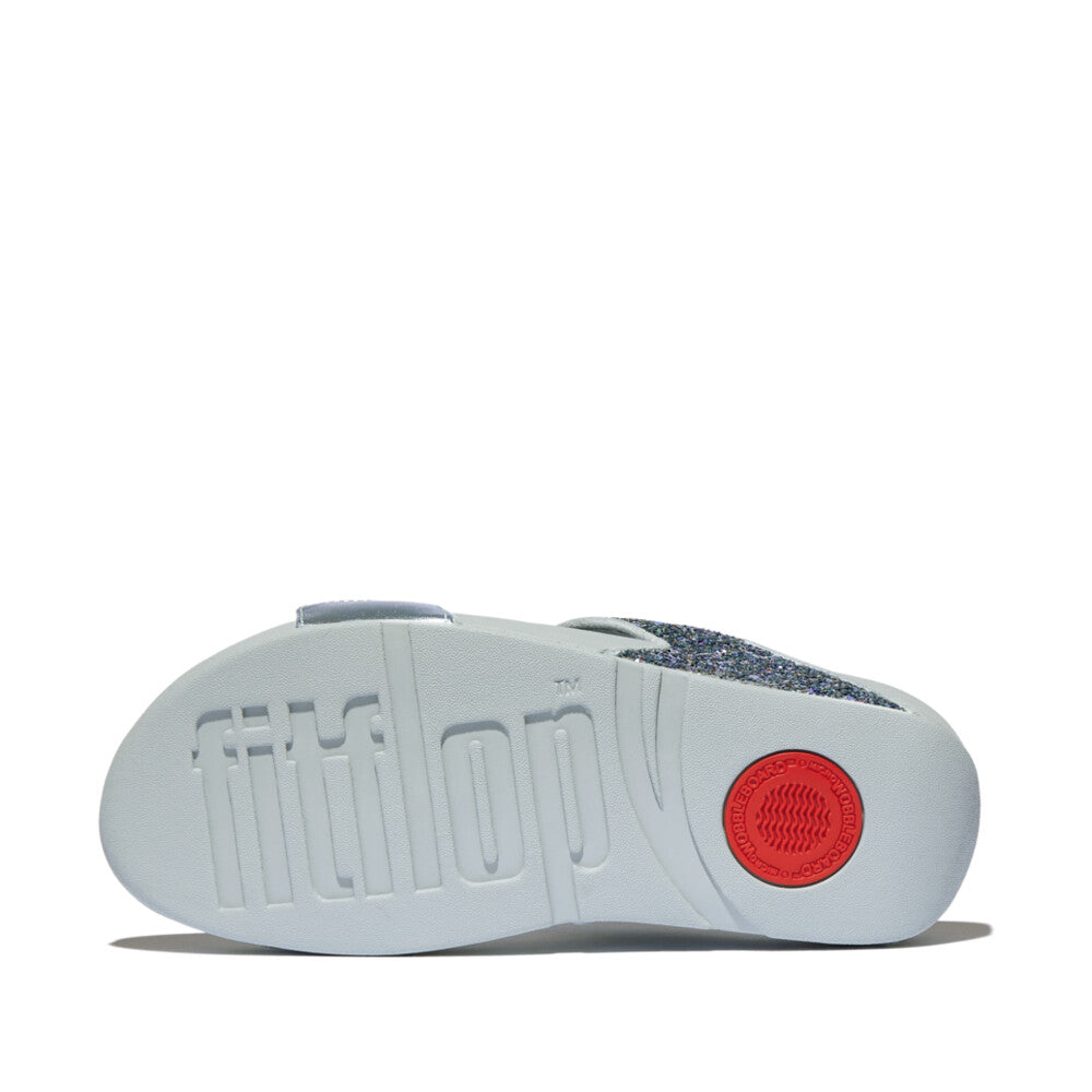 FitFlop LULU Multi-Tonal Glitter Slides - Quiet Blue (JE5-C34) | FitFlop Singapore