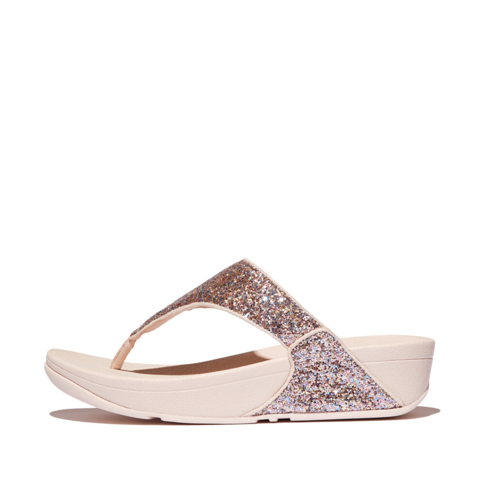 FitFlop LULU Mult-Tonal Glitter Toe-Post Sandals - Nude Rose Mix (JE6-C33) | FitFlop Singapore