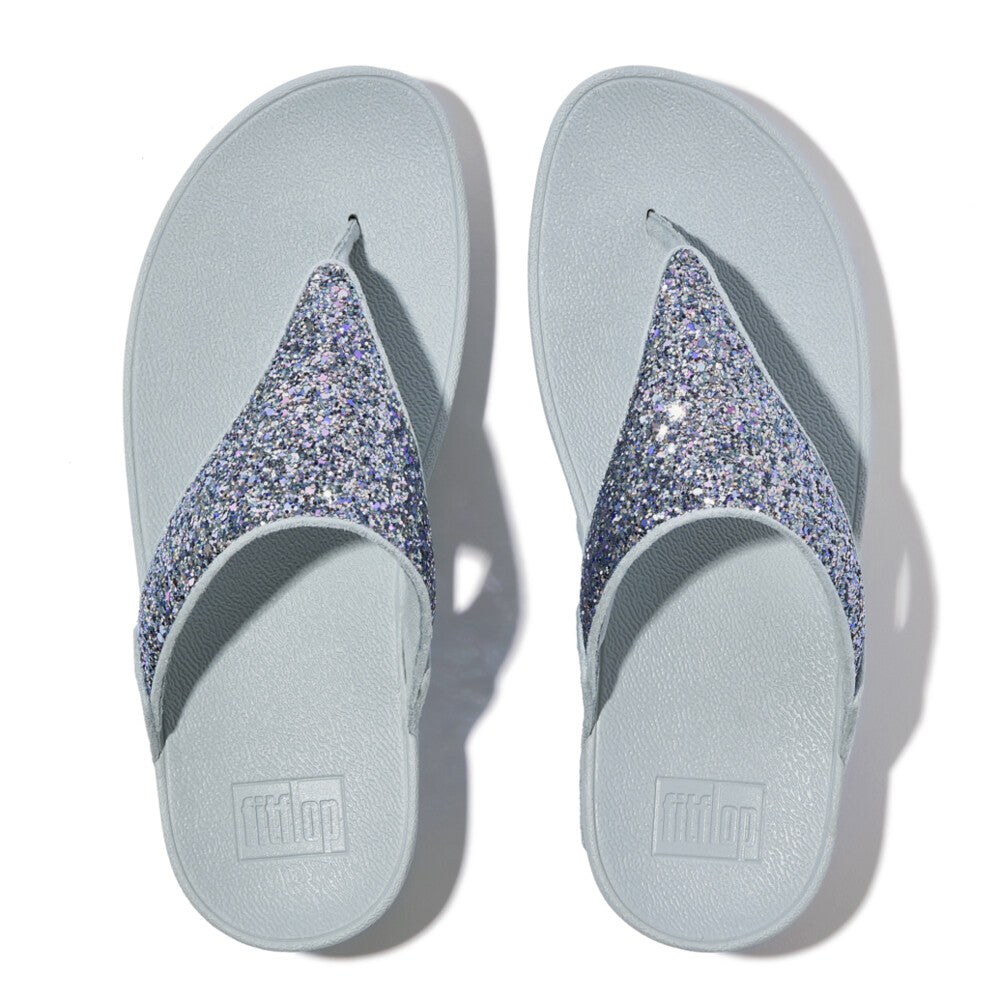 FitFlop LULU Mult-Tonal Glitter Toe-Post Sandals - Quiet Blue (JE6-C34) | FitFlop Singapore