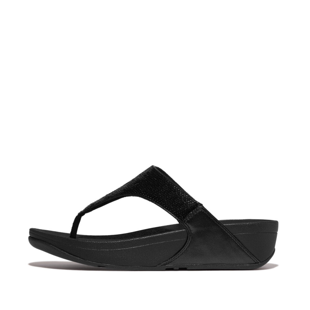 FitFlop LULU Sequin Toe-Post Sandals - All Black (JF3-090) | FitFlop ...