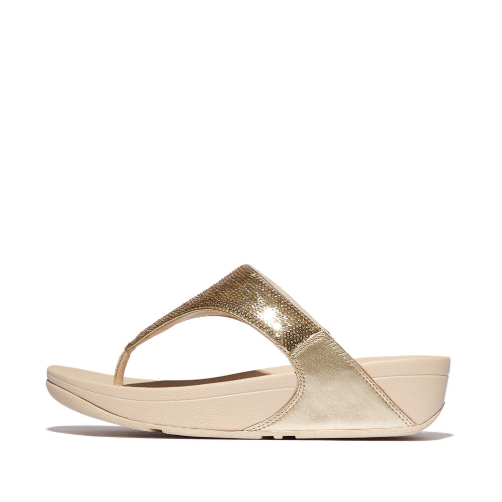 FitFlop LULU Sequin Toe-Post Sandals - Platino (JF3-675) | FitFlop Singapore