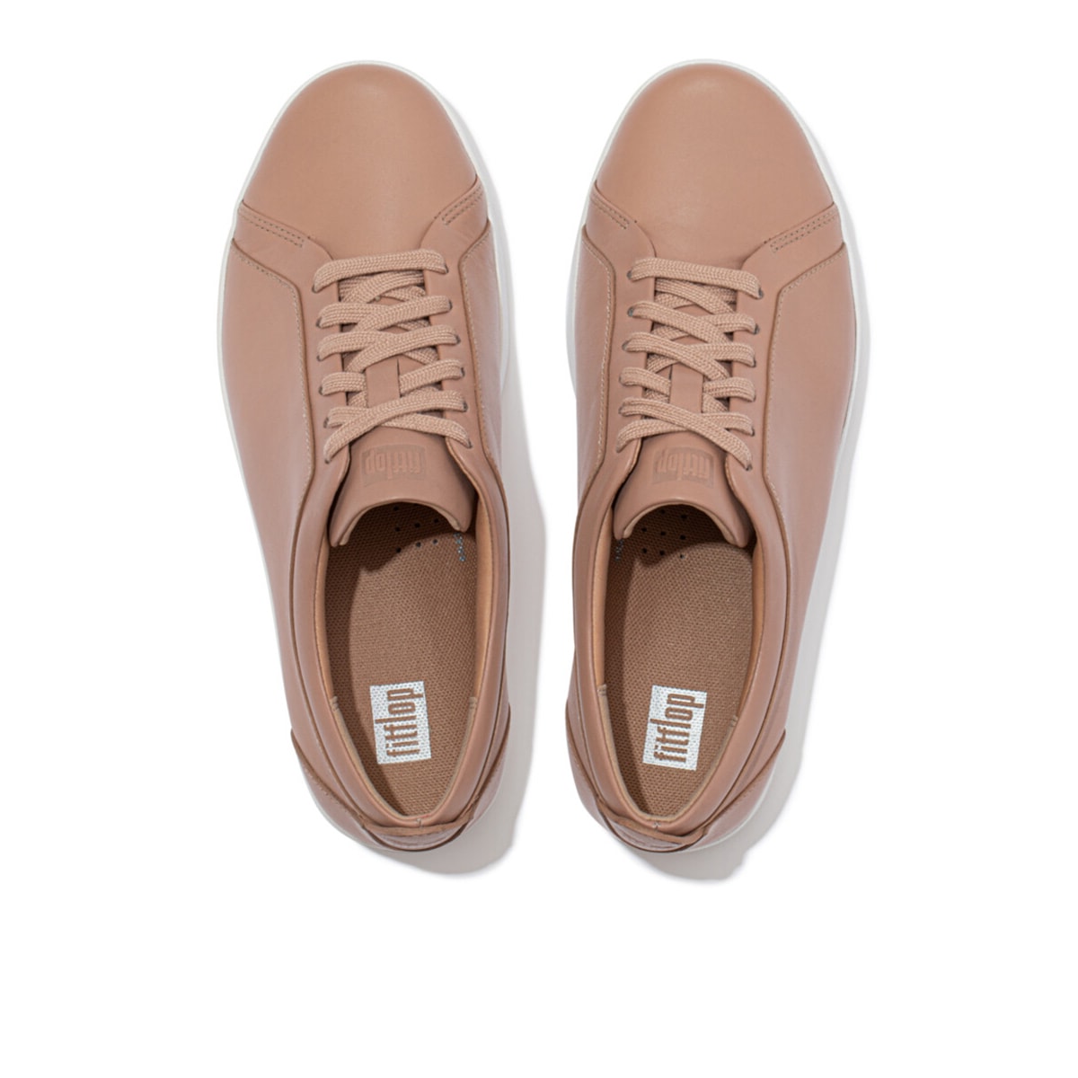 RALLY Leather Trainers - Beige (X22-137) | FitFlop Singapore