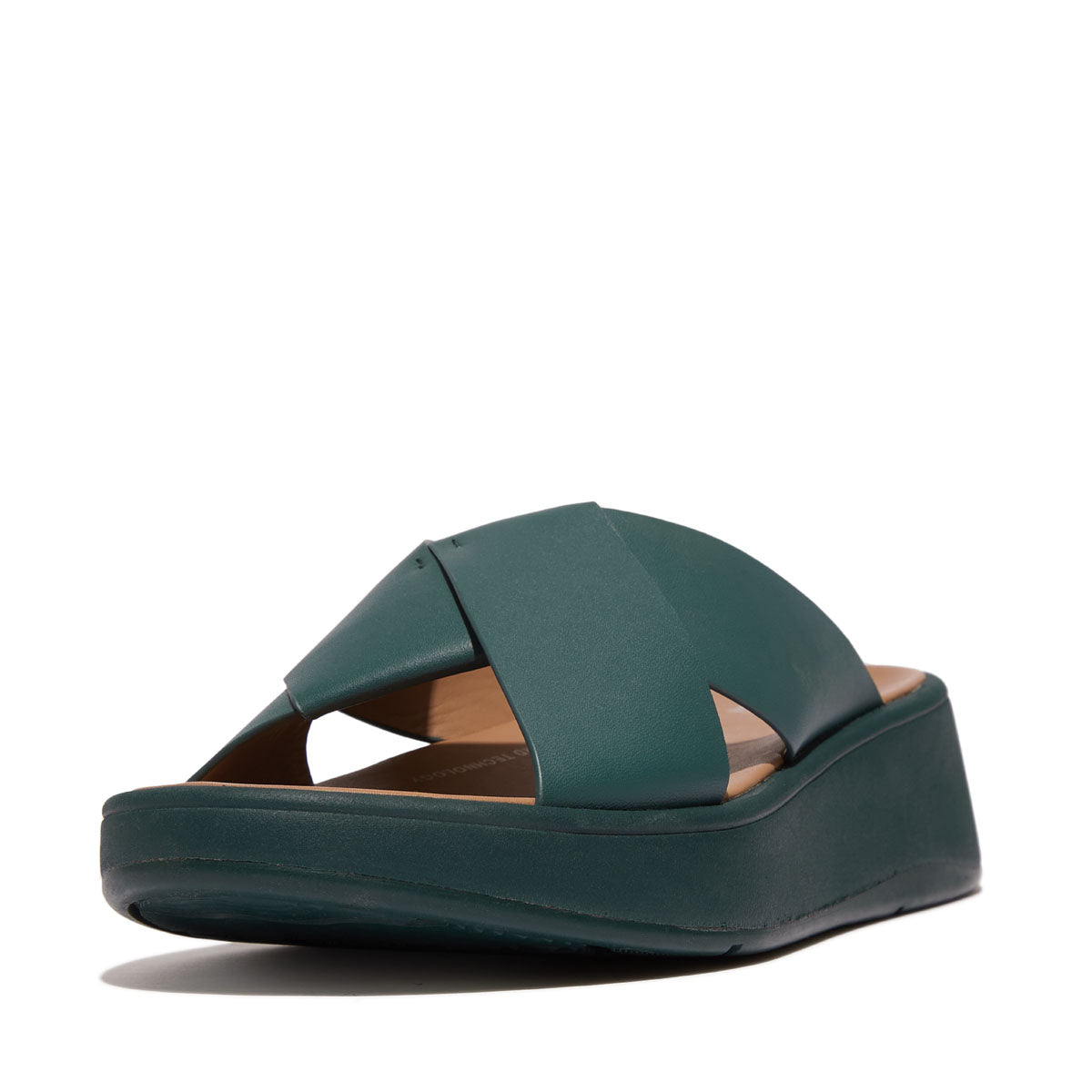 F-MODE Folded-Leather Flatform Cross Slides - Steel Blue (GN3-A82 ...