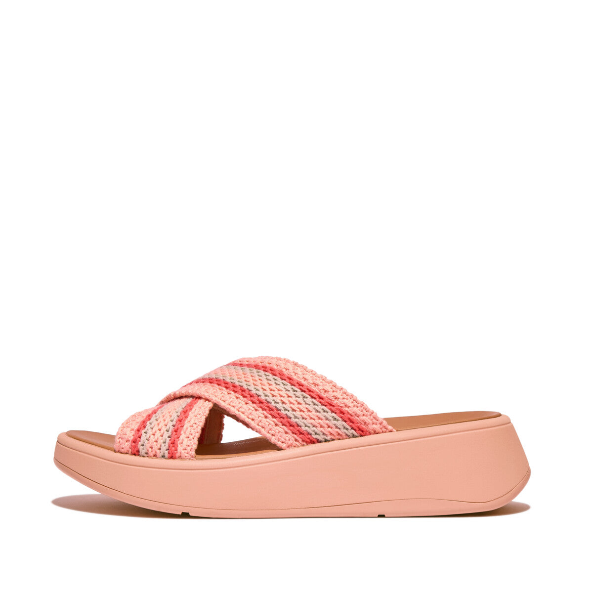 F-MODE Crochet Flatform Cross Slides - Blushy (GM9-A89) | FitFlop Singapore
