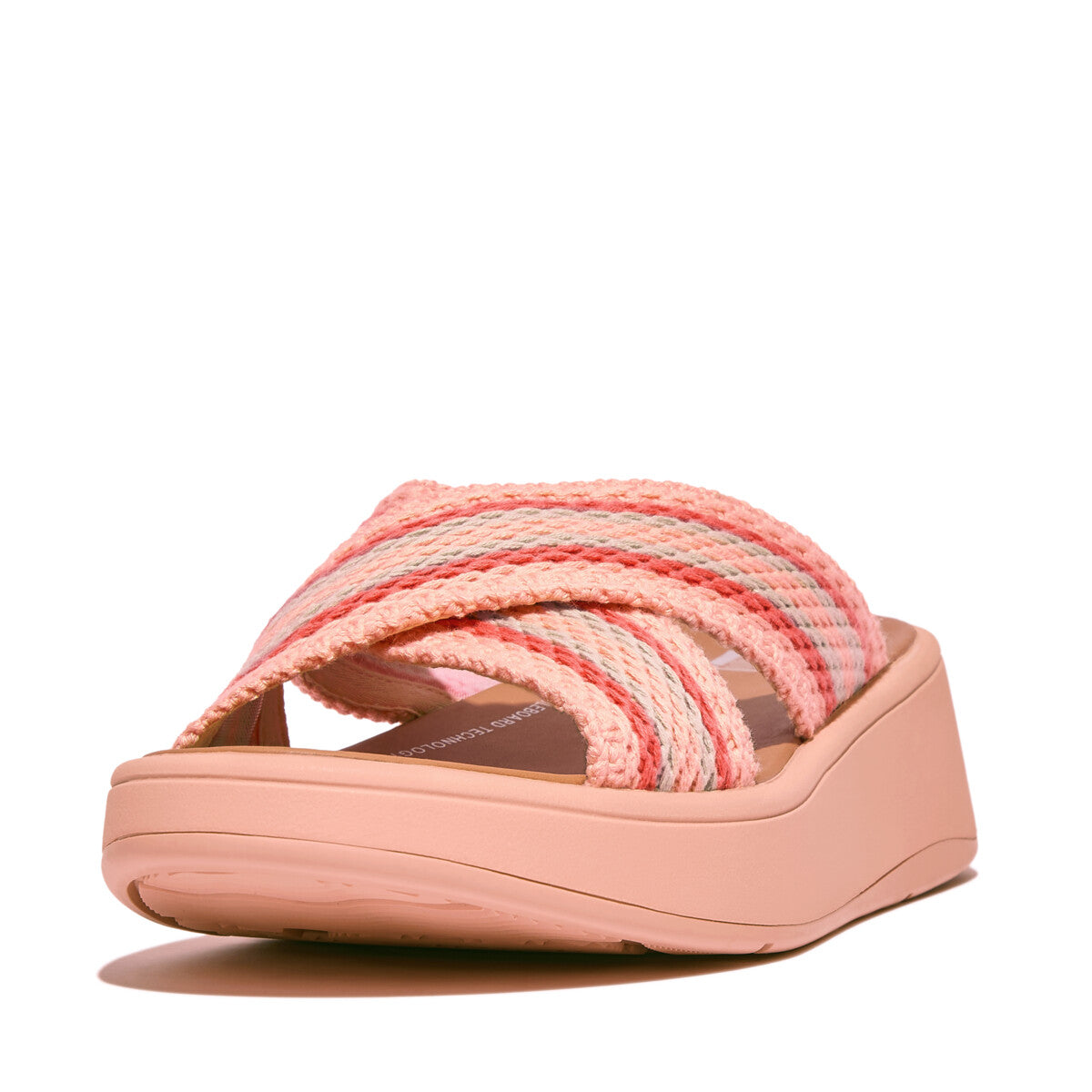 F-MODE Crochet Flatform Cross Slides - Blushy (GM9-A89) | FitFlop Singapore