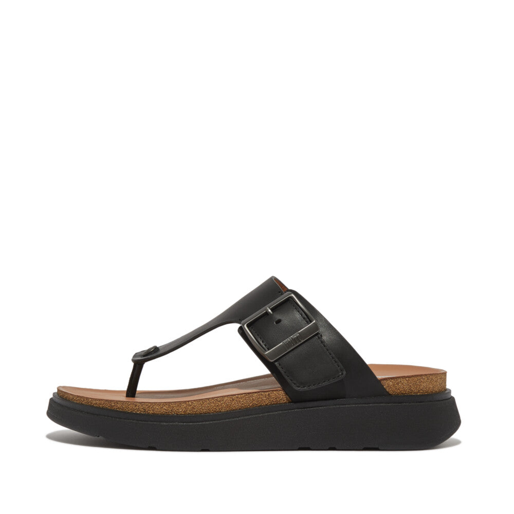 GEN-FF Buckle Leather Toe-Post Sandals - Black (GY7-001) | FitFlop ...