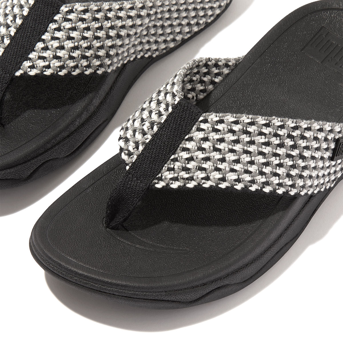 SURFA Multi-Tone Webbing Toe-Post Sandals - Black (HH2-001) | FitFlop ...