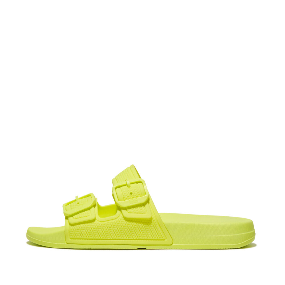 IQUSHION Two-Bar Buckle Slides - Electric Yellow (FD2-A26) | FitFlop ...