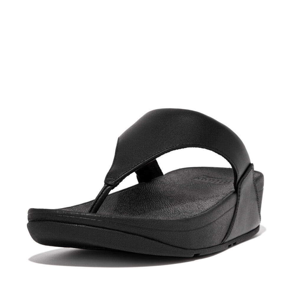LULU Leather Toe-Post Sandals - Black (I88-001) | FitFlop Singapore